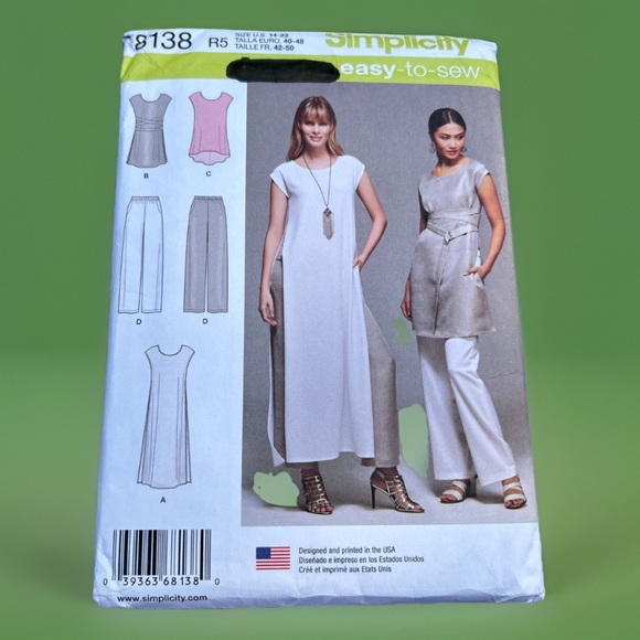 Simplicity | Tops | Simplicity Pattern 838 R5 Tunic Pants Misses Sizes ...